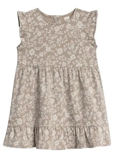 COLORED ORGANICS Organic Cotton Tiered Dress - Nicola Floral/beige