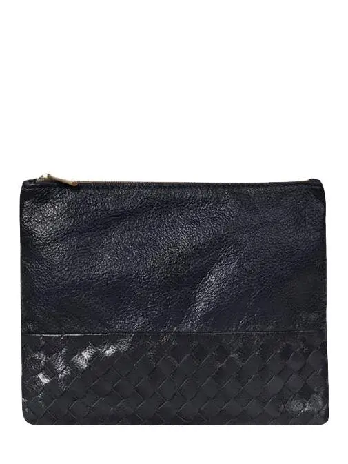 DEUX MAINS Woven Pouch - Black - Small