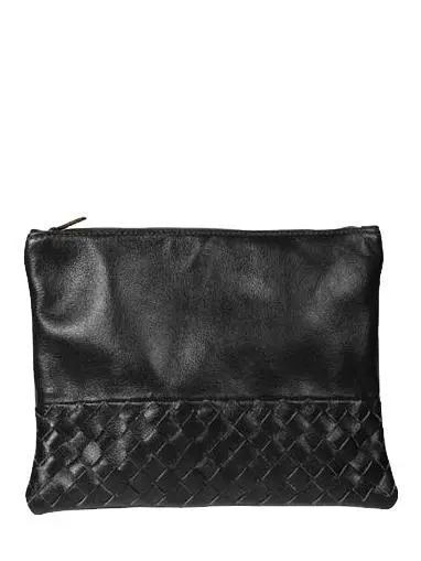 DEUX MAINS Woven Pouch - Black - Small