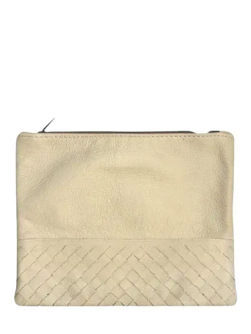 DEUX MAINS Woven Pouch - Bone - Large