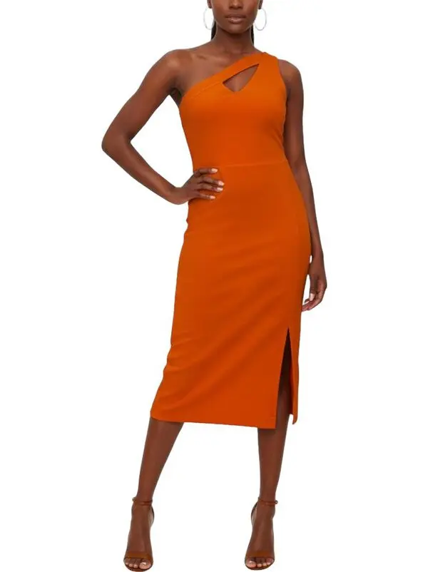 Rachel Rachel Roy Lara One-shoulder Midi Dress - Saffron