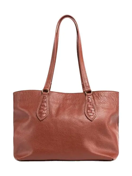 DEUX MAINS Mid Tote - Mahogany