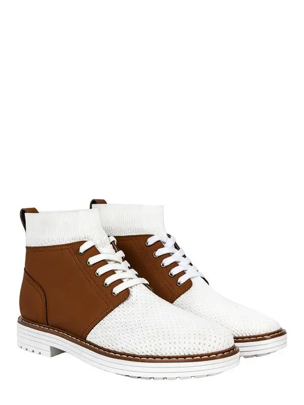 JAMES O'REGAN Ranger High Top Sneaker-boots - White/cognac