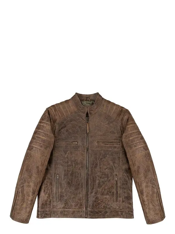 LAST WOLF Death Valley Racer Leather Jacket - Brown