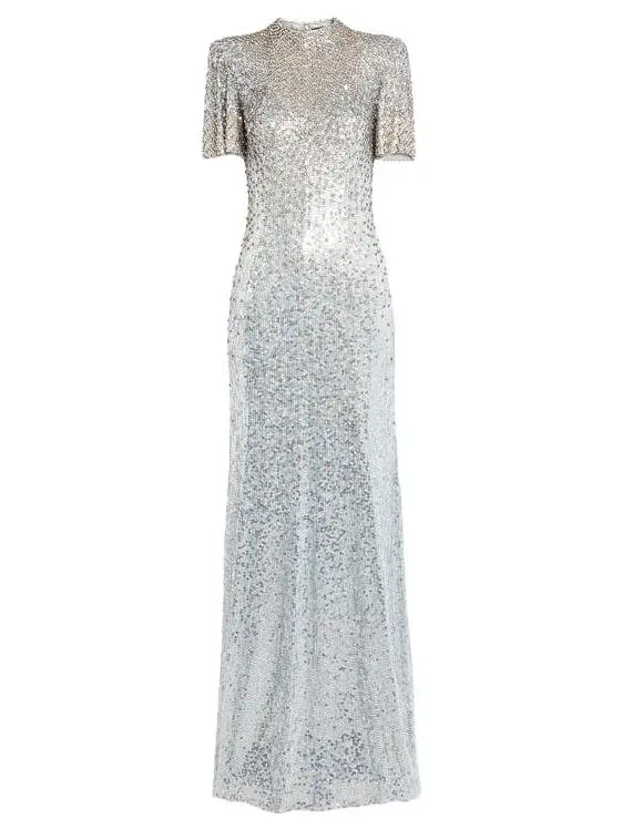 Jenny Packham Jourdain Sequin-embellished Gown - Glass