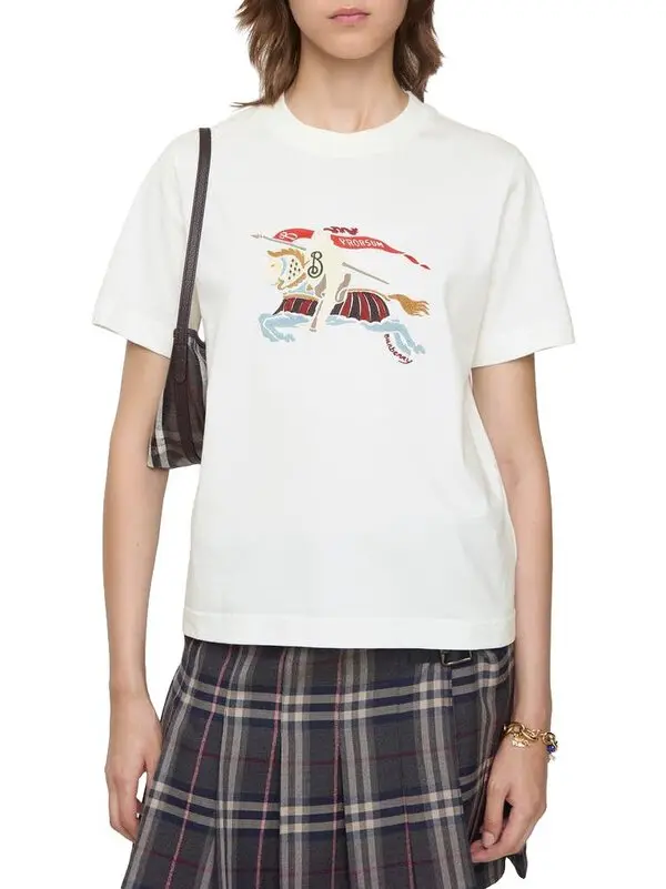 Burberry Ekd Cotton T-shirt - Chalk White