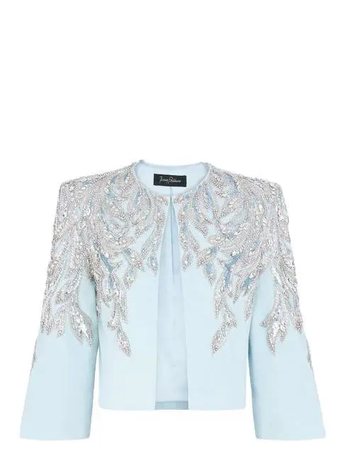 Jenny Packham Versalilles Embellished Jacket - Porcelain