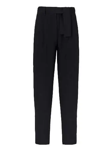 Anne Fontaine Crepe Tailored Cropped Trousers - Black