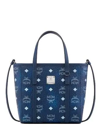 Mcm Mini Toni Top-zip Visetos Shopper - Blue