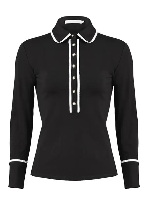 Anne Fontaine Faustine Long Sleeve Shirt - Black