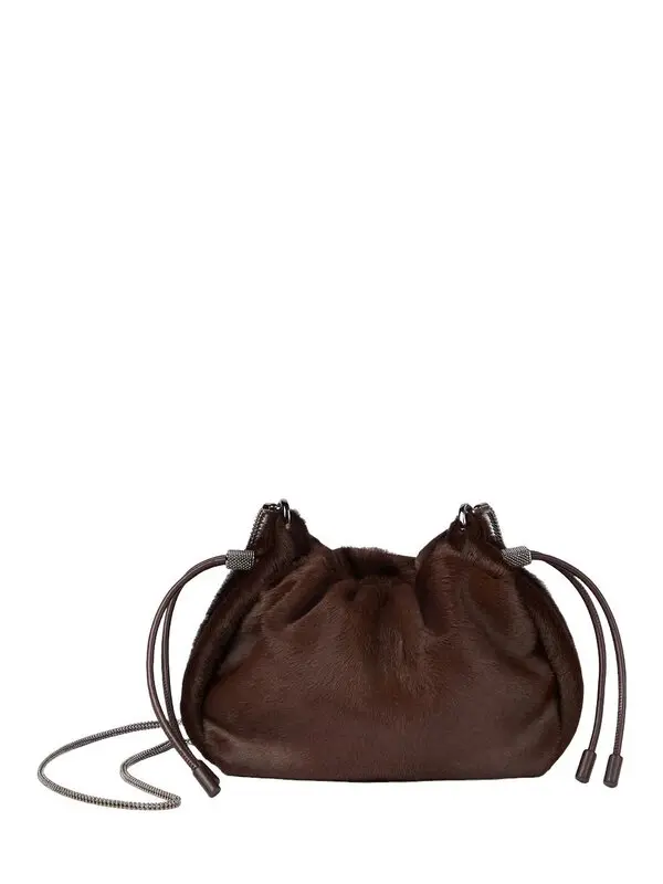 Brunello Cucinelli Calf Hair Mini Bucket Bag - Brown