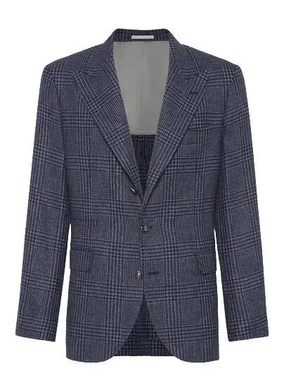 Brunello Cucinelli Prince Of Wales Deconstructed Blazer - Denim