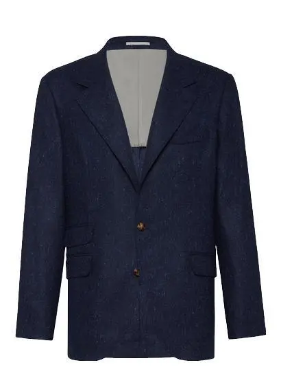 Brunello Cucinelli Cavallo Grisaille Blazer - Sapphire