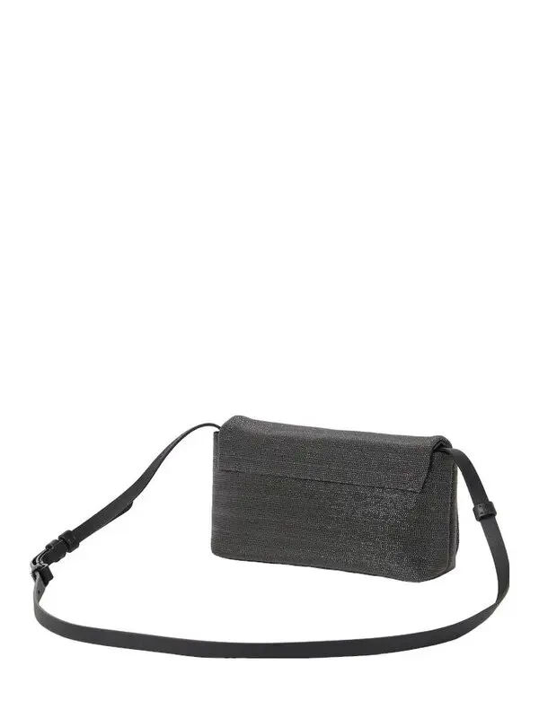 Brunello Cucinelli Mat Calfskin Shoulder Bag - Black