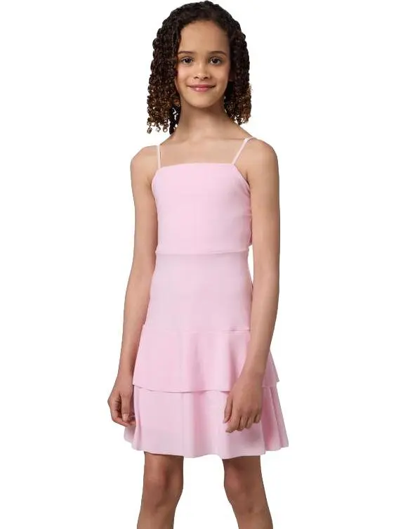 UN DEUX TROIS Bow Back Tiered Dress - Light Pink