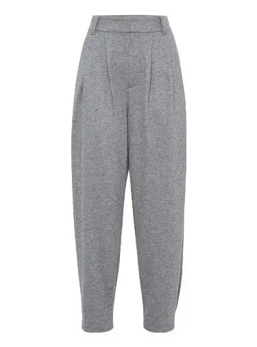 Brunello Cucinelli Tailored Cashmere Jersey Trousers - Grey