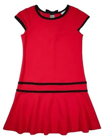 FLORENCE EISEMAN Crepe Knit Dress With Velvet Trim - Red