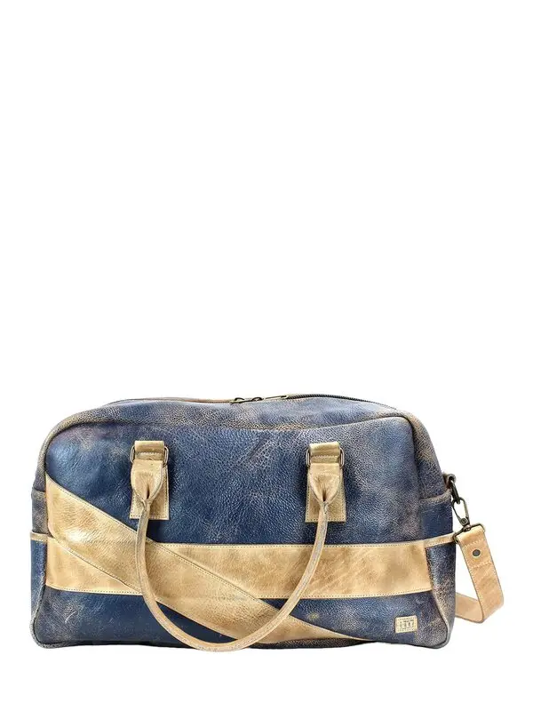 Bed Stu Leather Duffle Bag - Cobalt Lux Oats Rustic