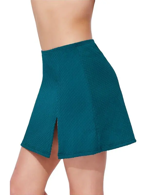 GOTTEX Textured Pull-on Skirt Cover-up - St-tropez-teal
