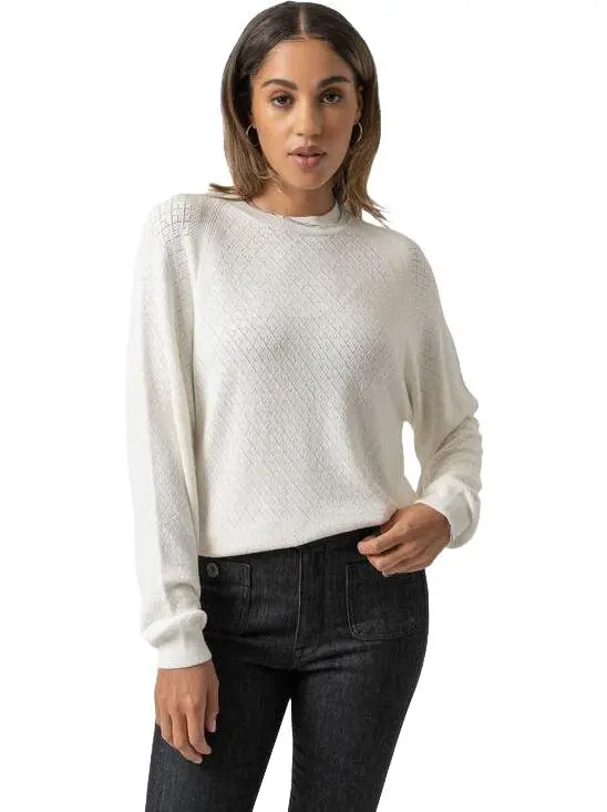 SAINT + SOFIA Diamond Knit Sweater - White