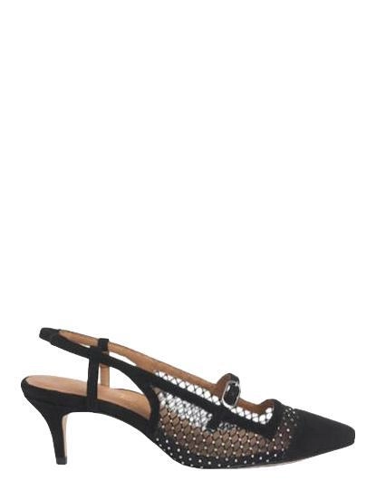 JOAN OLOFF SHOES Chloe Slingback Kitten Heel Pumps - Black