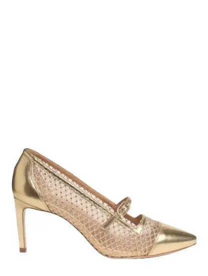 JOAN OLOFF SHOES Caroline 80mm Heel Pump - Gold