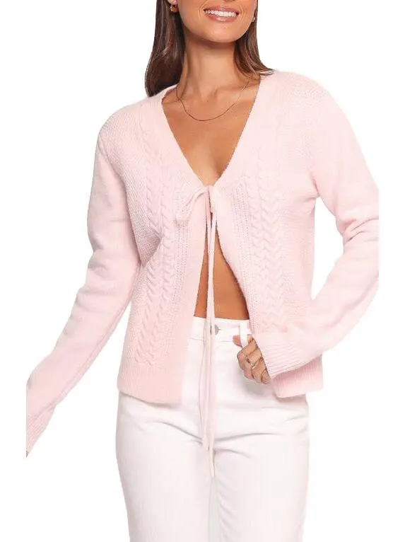 PETAL & PUP Cherri Tie Front Cardigan - Pink