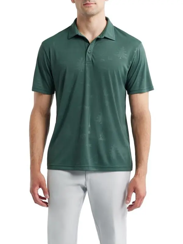 SWANNIES Brehm Outdoors Print Performance Golf Polo - Forest