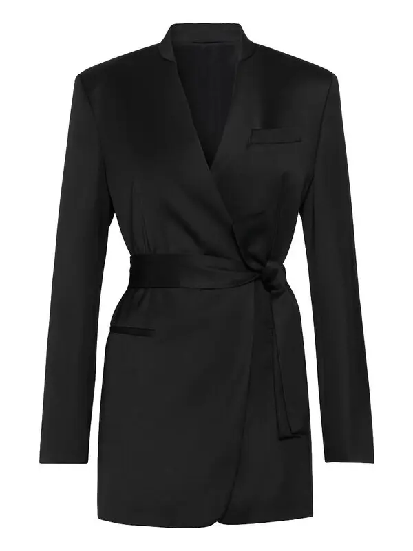 Brunello Cucinelli Belted Blazer With Monili - Black
