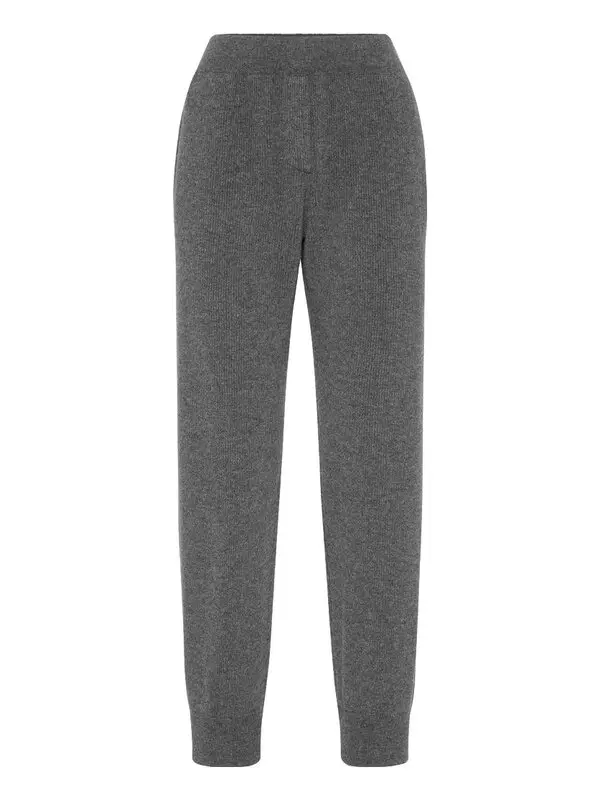 Brunello Cucinelli Cashmere Knit Trousers - Lead