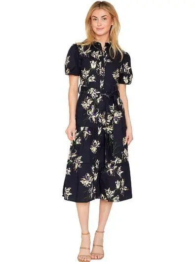 TAYLOR TILLMAN Chloe Midi Shirt Dress - Garden Romance