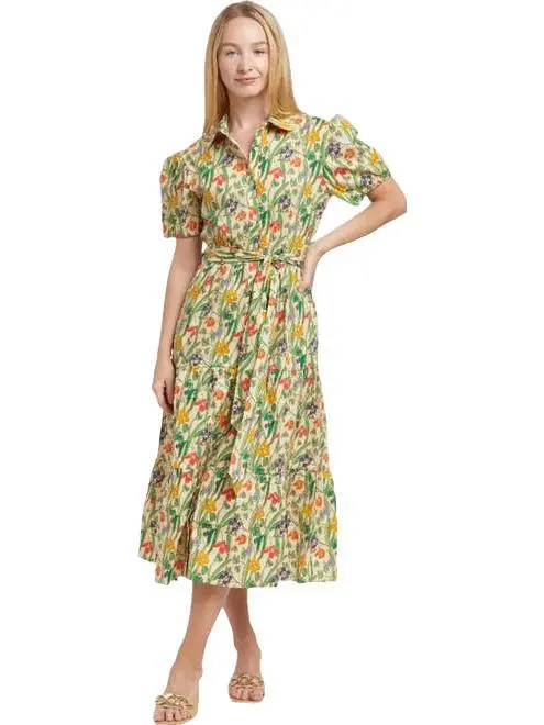 TAYLOR TILLMAN Chloe Midi Shirt Dress - Garden Symphony