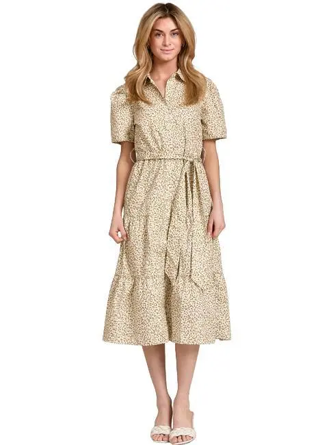 TAYLOR TILLMAN Chloe Midi Shirt Dress - Spotted Sahari