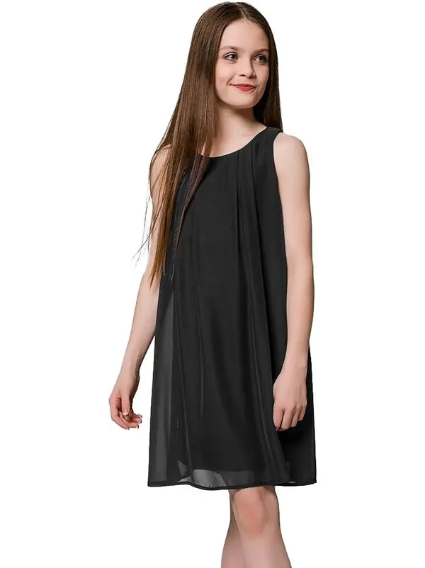 UN DEUX TROIS Chiffon Shift Dress - Black