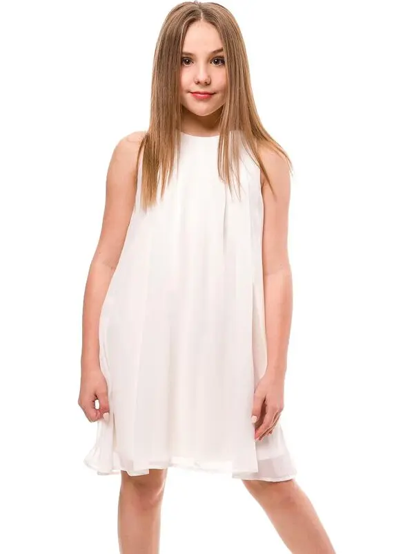 UN DEUX TROIS Chiffon Shift Dress - Ivory