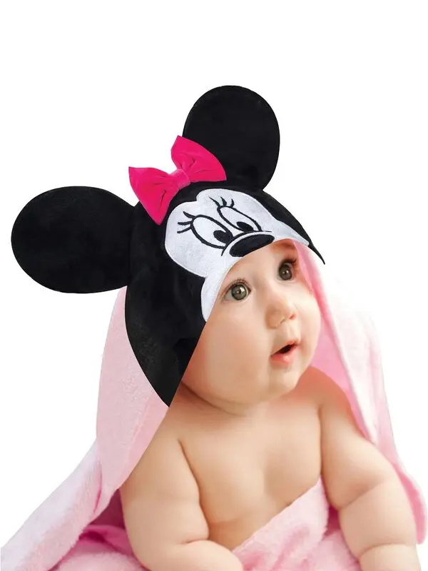 LAMBS & IVY Disney Baby Minnie Mouse Hooded Towel - Pink