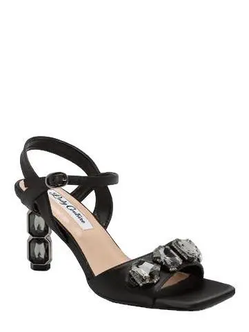 LADY COUTURE Double Jewel Heel Slingback Sandal - Black