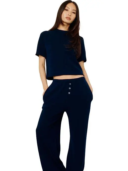ALL MY LOVE Cashmere Crewneck Top - Sapphire