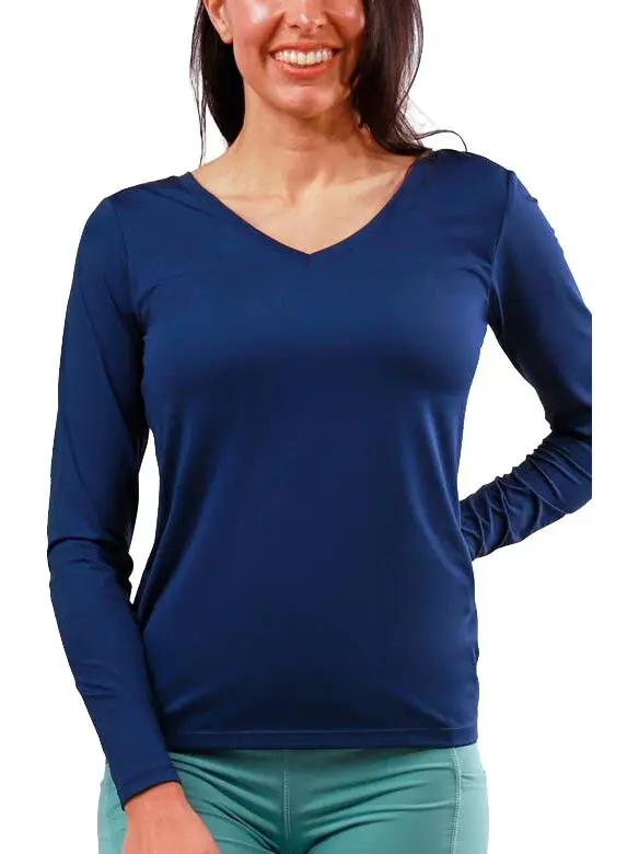 UV SKINZ Active Reverse Neck Tee - Dark Navy