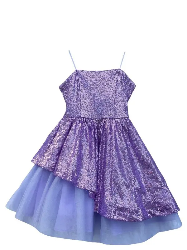 UN DEUX TROIS Sequin Peek-a-boo Dress - Lilac