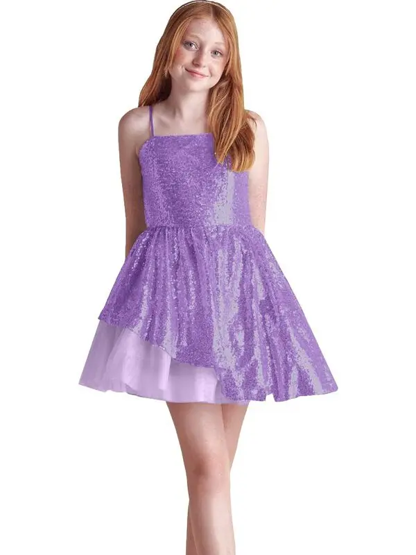 UN DEUX TROIS Sequin Peek-a-boo Dress - Lilac