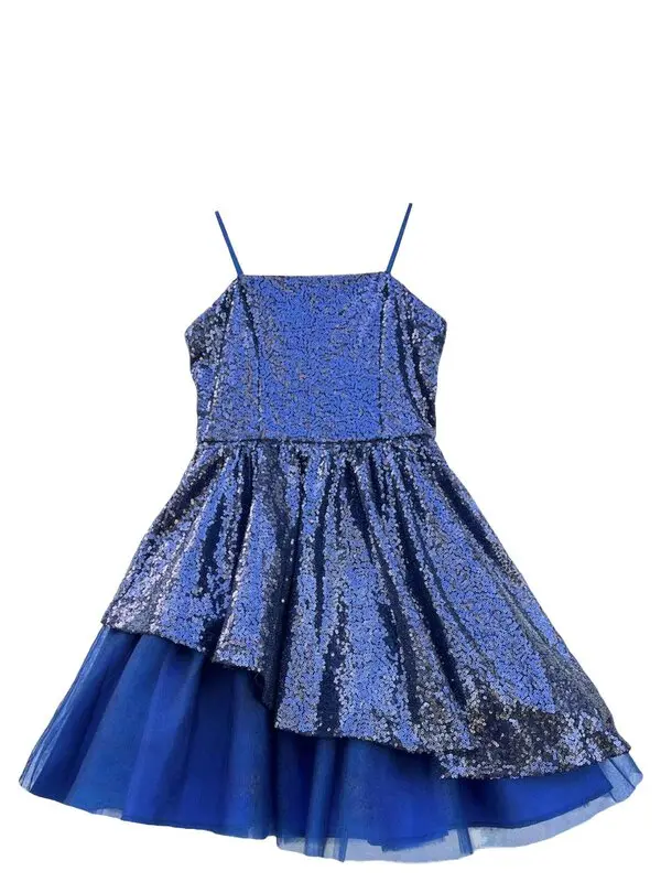 UN DEUX TROIS Sequin Peek-a-boo Dress - Navy