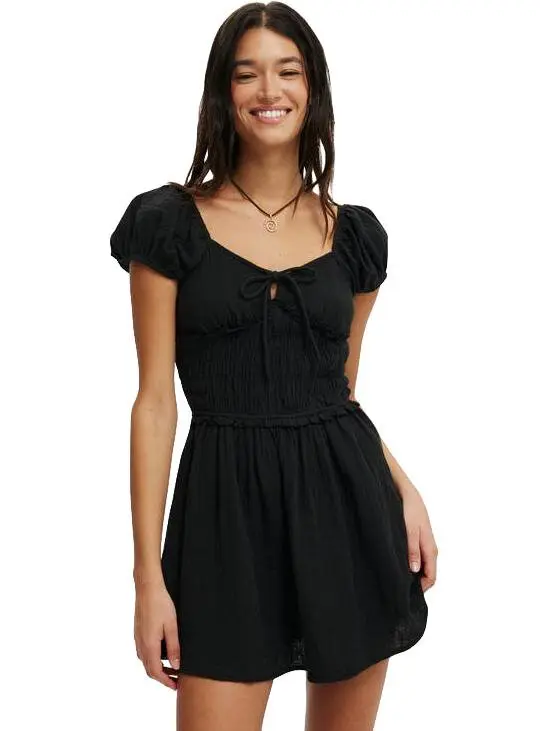 COTTON ON Charlie Open Back Mini Sundress - Black