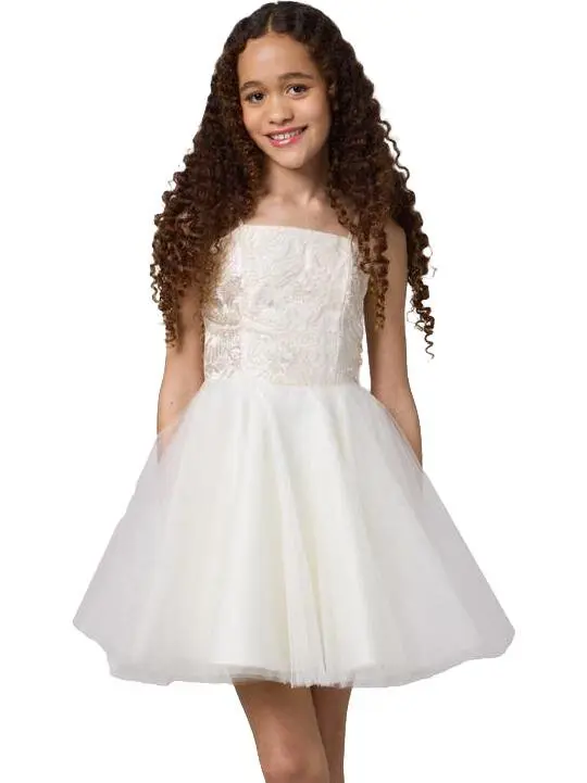 UN DEUX TROIS Sequin And Tulle Party Dress - Ivory