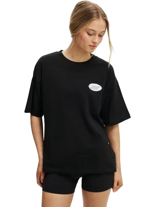 Cotton:on Active Graphic Tee - Black Bwc Interlaced Badge