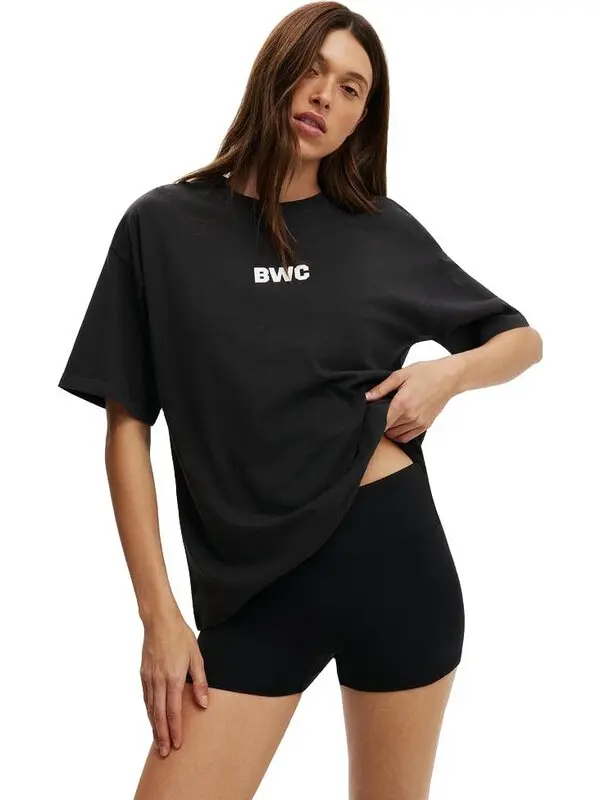 Cotton:on Active Graphic Tee - Washed Black Bwc