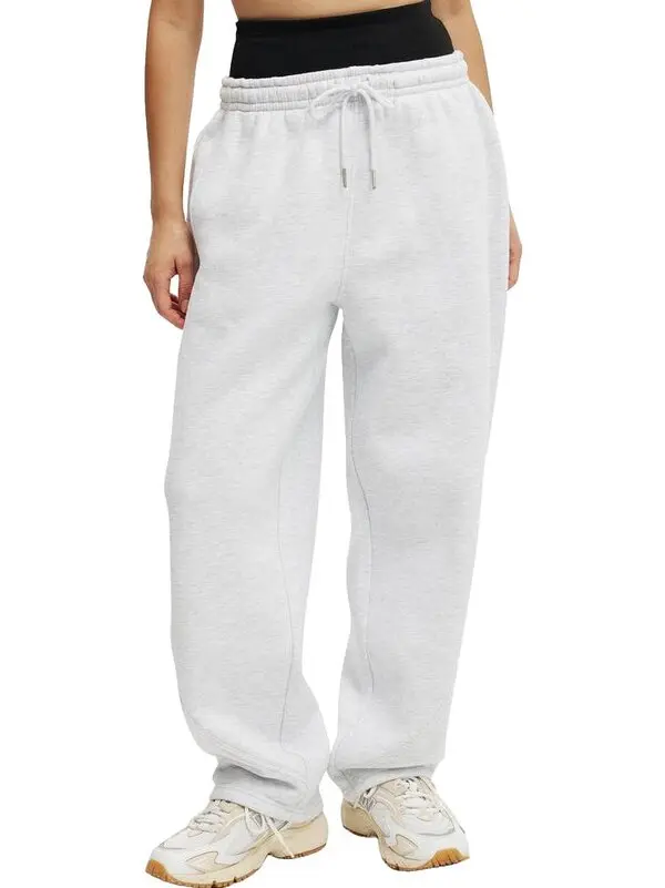 Cotton:on Active Plush Essential Barrel Sweatpant - Cloudy Grey Marle