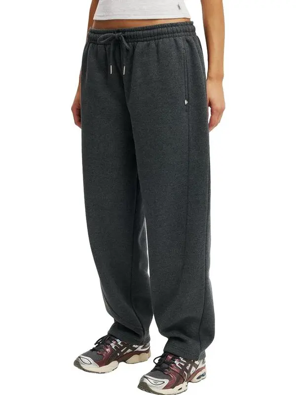 Cotton:on Active Plush Essential Barrel Sweatpant - Dark Grey Marle