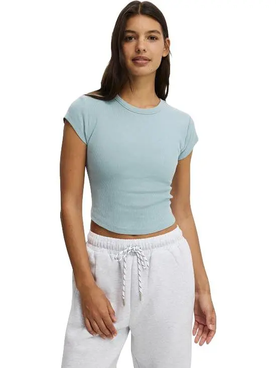 Cotton:on Active Curved Hem Baby Tee - Teal Mist