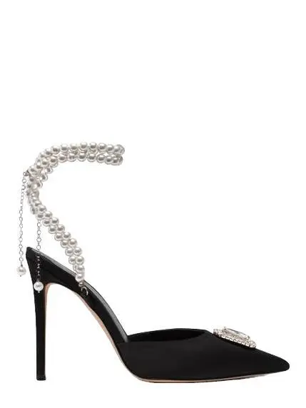 ZENA ZIORA The Dame 100 Pearl Stiletto Heel - Black